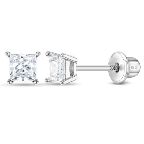 IN SEASON JEWELRY 925 Sterling Cubic Zirconia Stud Earrings - Silver