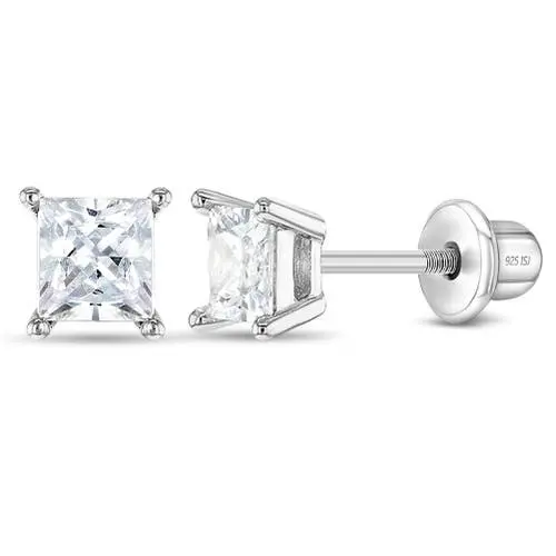 IN SEASON JEWELRY 925 Sterling Cubic Zirconia Stud Earrings - Silver