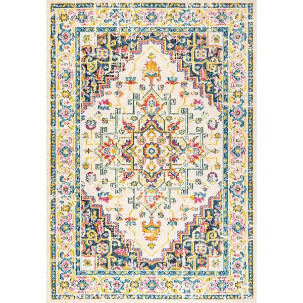 JONATHAN Y Brooklyn Geometric Medallion Area Rug - Beige/ivory
