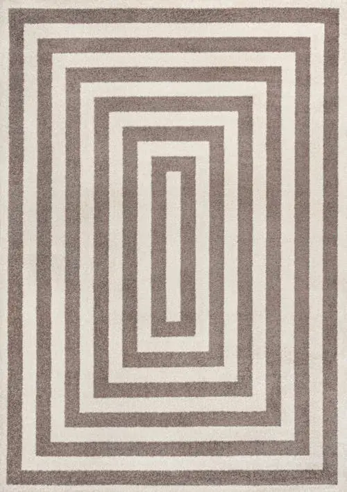 JONATHAN Y Bandol Modern Classic Mitre Stripe Area Rug - Brown/ivory