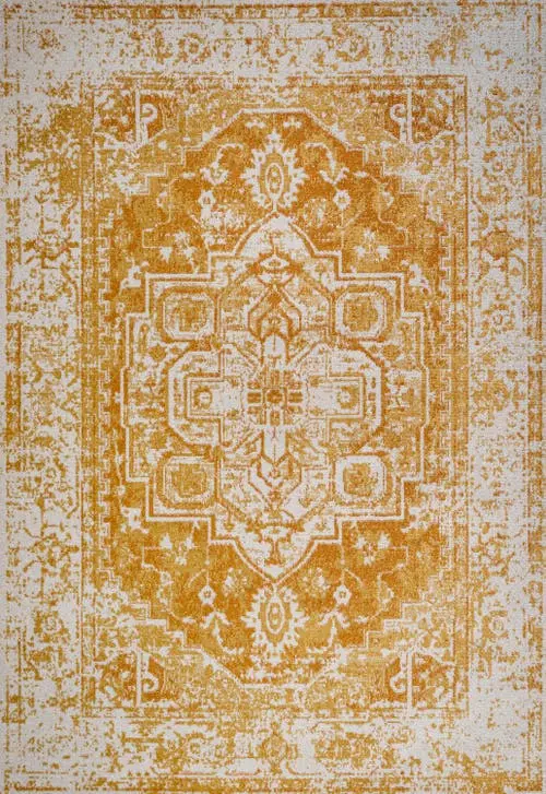 JONATHAN Y Audrey Bohemian Ornate Medallion Area Rug - Orange/white