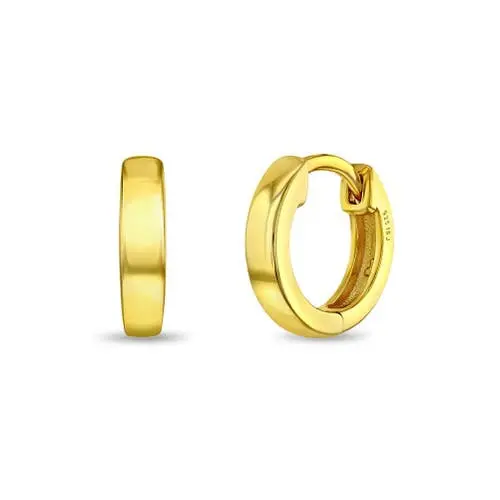 IN SEASON JEWELRY Plated Huggie Hoop Earrings - Gold