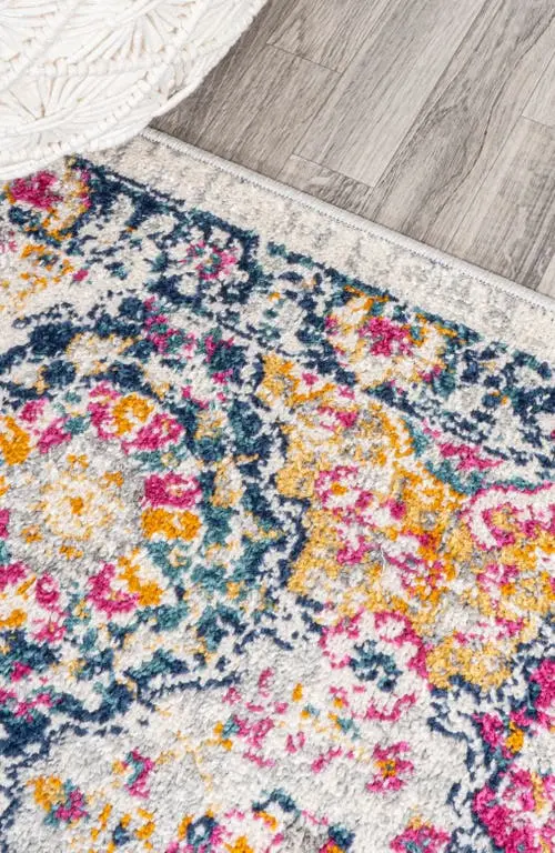 JONATHAN Y Modern Persian Boho Vintage Trellis Area Rug - Ivory/navy/multi