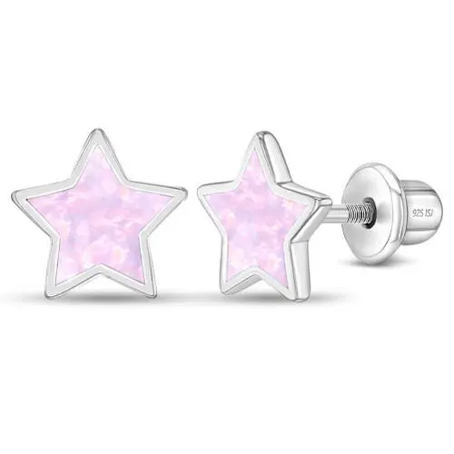 IN SEASON JEWELRY Sparkle Star Stud Earrings - Pink