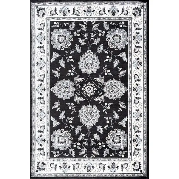 JONATHAN Y Cherie French Cottage Area Rug - Black/cream