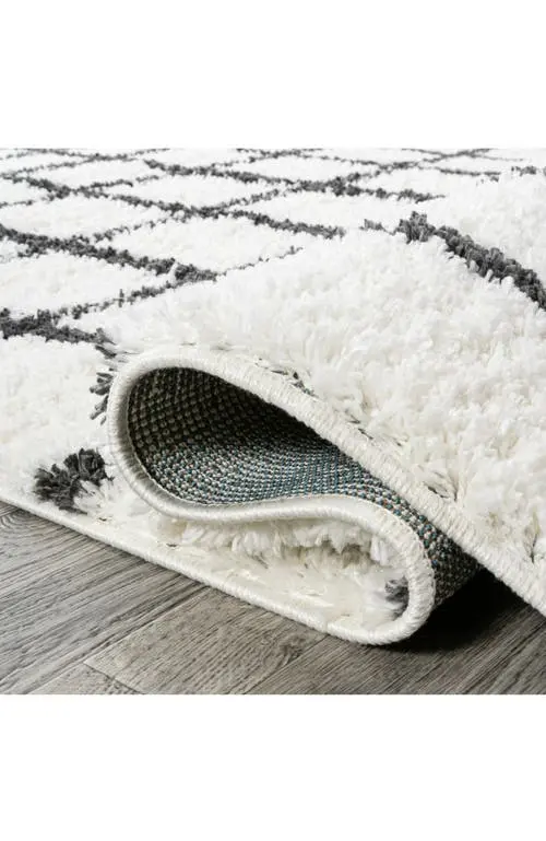 JONATHAN Y Arenal Geometric Grid Shag Area Rug