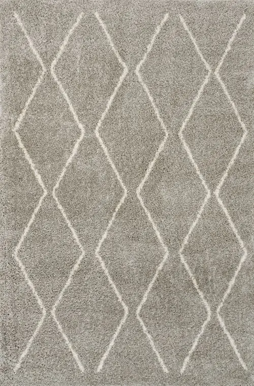 JONATHAN Y Catala Moroccan Diamond Shag Area Rug - Gray/ivory