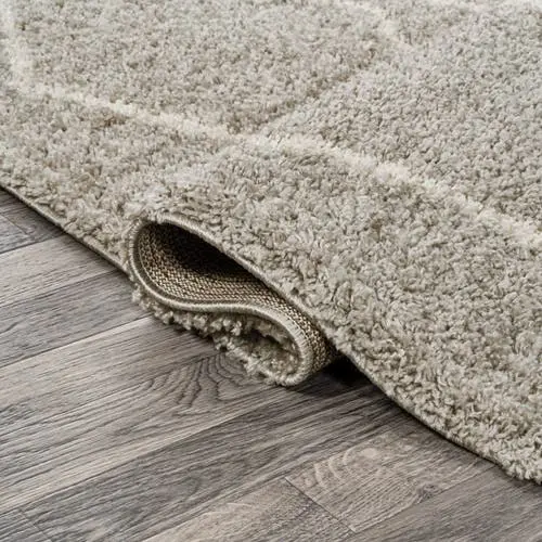 JONATHAN Y Catala Moroccan Diamond Shag Area Rug - Gray/ivory