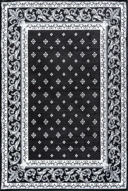 JONATHAN Y Acanthus French Border Area Rug - Black/gray