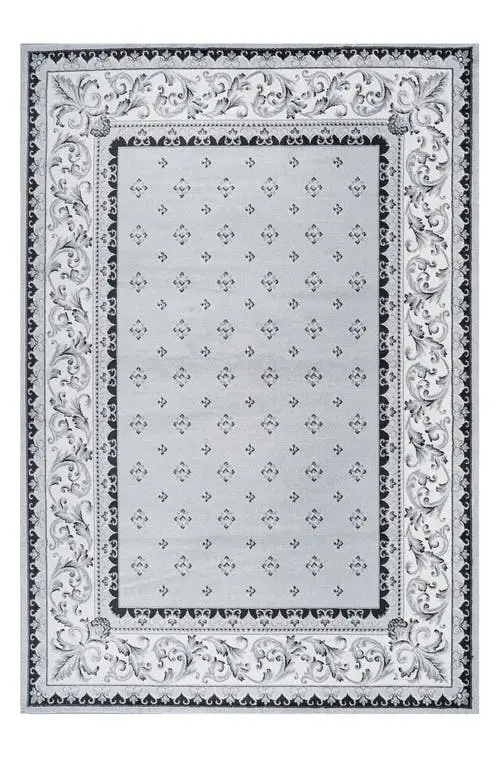 JONATHAN Y Acanthus French Border Area Rug - Light Gray/cream