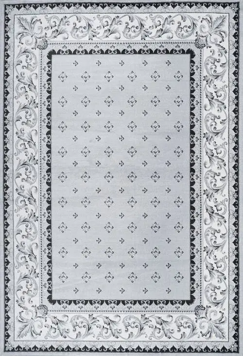 JONATHAN Y Acanthus French Border Area Rug - Light Gray/cream
