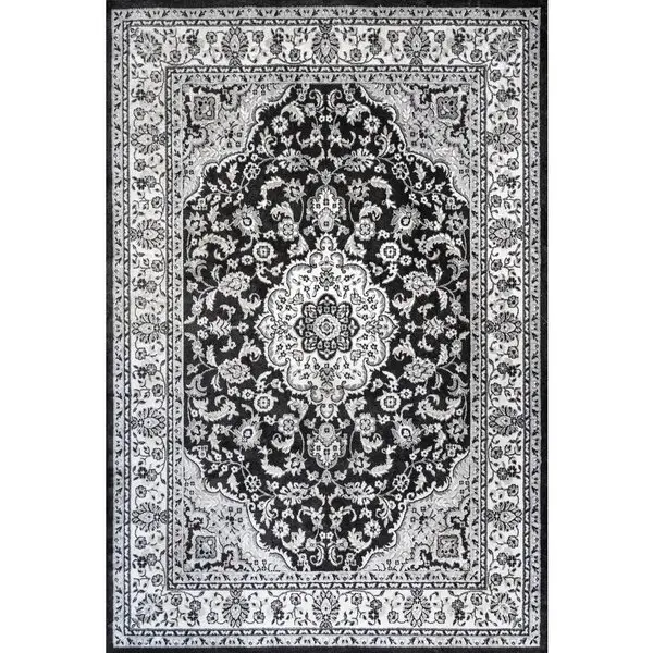 JONATHAN Y Palmette Modern Persian Floral Area Rug - Cream/gray/black