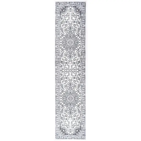 JONATHAN Y Palmette Modern Persian Floral Area Rug - Gray/cream