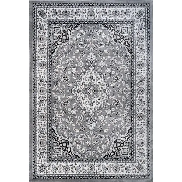 JONATHAN Y Palmette Modern Persian Floral Area Rug - Gray/ivory