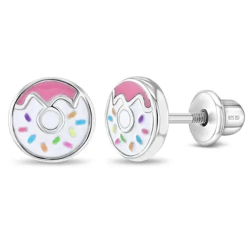 IN SEASON JEWELRY Frosted Donut Stud Earrings - Pink