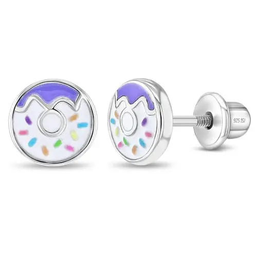 IN SEASON JEWELRY Frosted Donut Stud Earrings - Purple