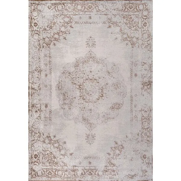 JONATHAN Y Rosalia Cottage Medallion Area Rug - Brown/cream