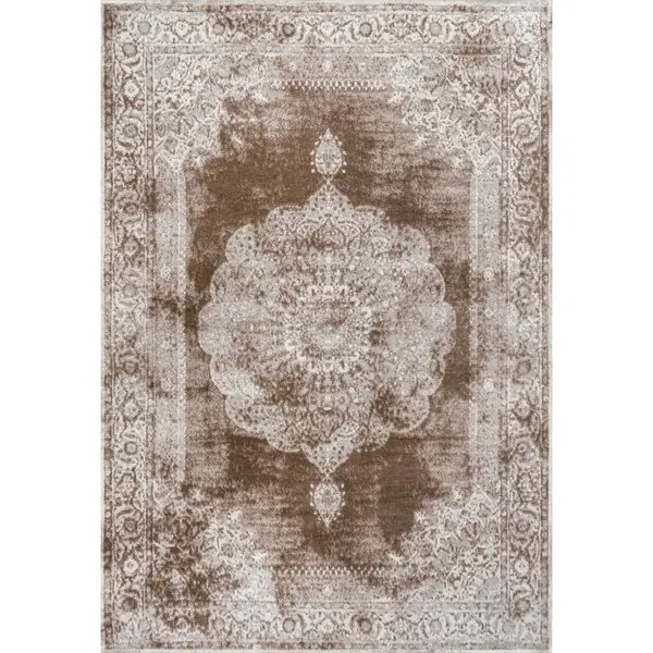 JONATHAN Y Rosalia Cottage Medallion Area Rug - Cream/brown