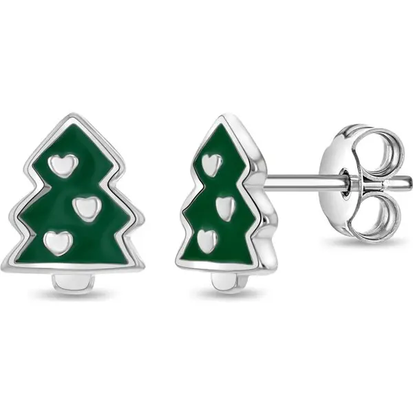 IN SEASON JEWELRY Christmas Tree Stud Earrings - Green