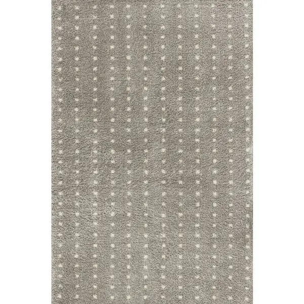 JONATHAN Y Pele Modern Geometric Dot Shag Area Rug - Gray/ivory