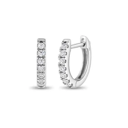 IN SEASON JEWELRY Cubic Zirconia Huggie Earrings - Silver
