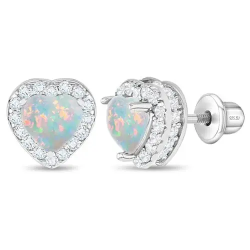 IN SEASON JEWELRY Heart Shaped Earrings - Opal