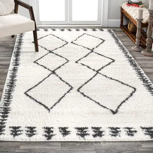JONATHAN Y Calvia Moroccan Diamond Shag Area Rug