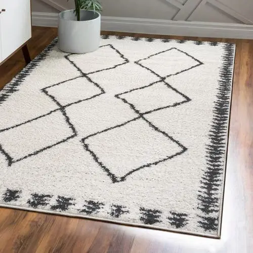 JONATHAN Y Calvia Moroccan Diamond Shag Area Rug