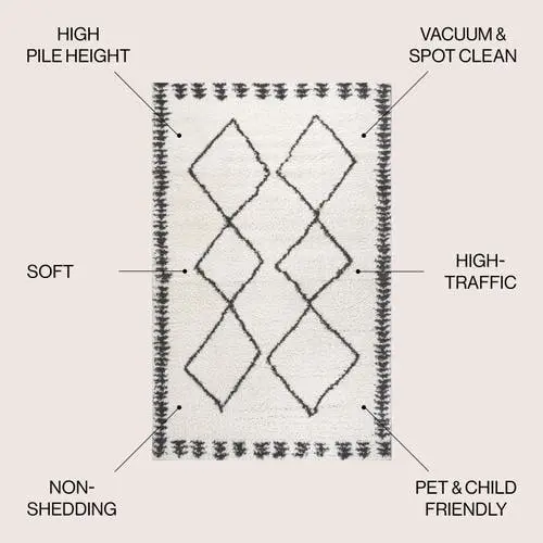 JONATHAN Y Calvia Moroccan Diamond Shag Area Rug