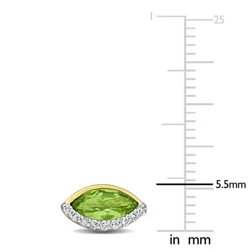JULIANNA B. 14k Gemstone & Diamond Stud Earrings - Peridot