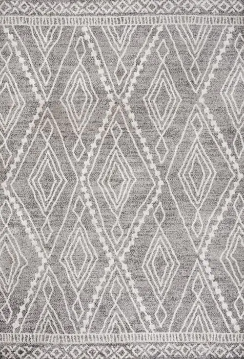 JONATHAN Y Rih Moroccan Style Diamond Area Rug - Gray/ivory