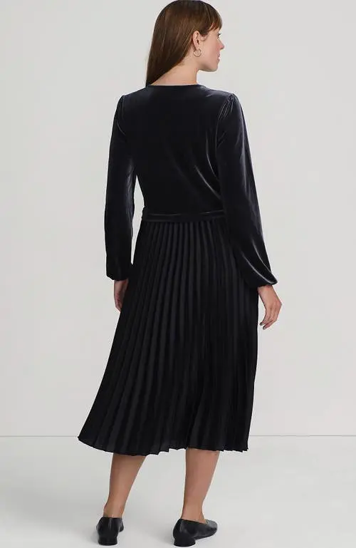 LANDS' END Velvet And Satin Duet Midi Dress