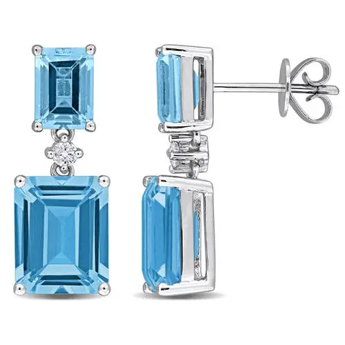 JULIANNA B. Gemstone And Diamond 10k Gold Drop Earrings - Blue Topaz