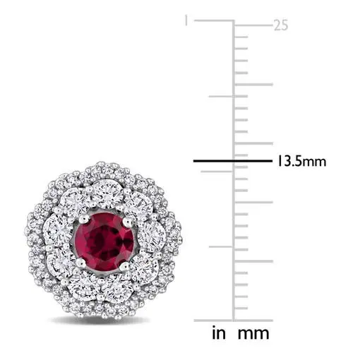 JULIANNA B. Lab-created And Lab-grown Diamond Earrings - Ruby