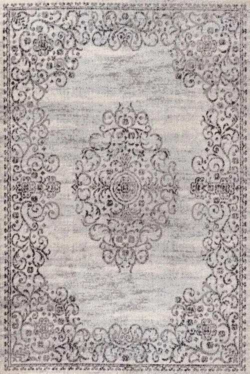 JONATHAN Y Minori Filigree Medallion Area Rug - Dark Gray/cream