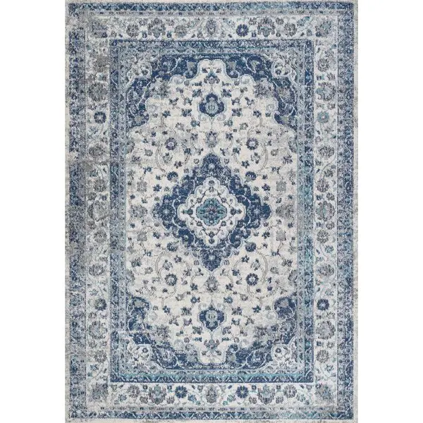 JONATHAN Y Indhira Ornate Medallion Persian Area Rug - Blue/gray