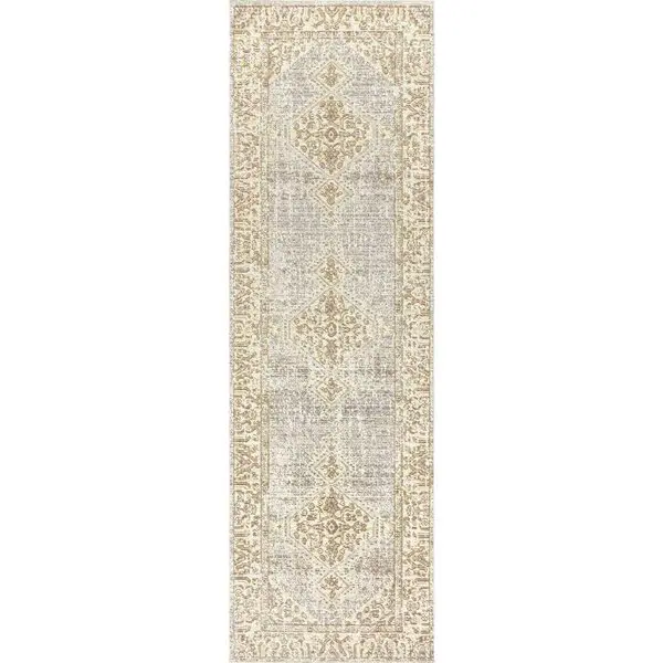 JONATHAN Y Khilana Floral Medallion Chambray Area Rug - Gray/ivory