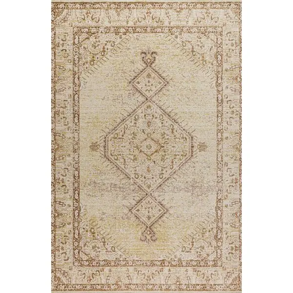 JONATHAN Y Khilana Floral Medallion Chambray Area Rug - Ivory