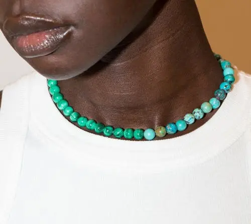 Fry Powers Turquoise And Malachite Collar Necklace