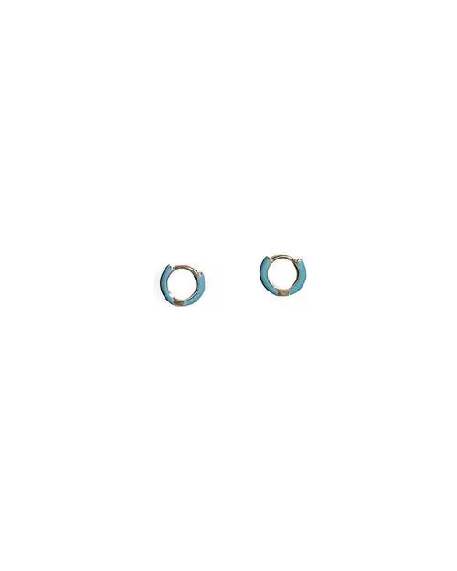 Fry Powers Enamel Huggie Earrings - Cloudless Sky Blue