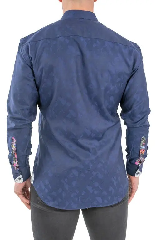 MACEOO Einstein Jacqceepblack Navy Button-up Shirt