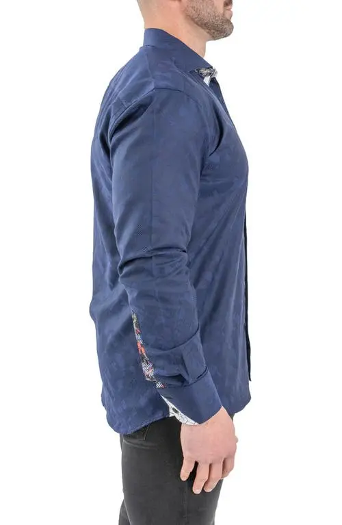 MACEOO Einstein Jacqceepblack Navy Button-up Shirt