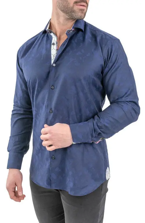 MACEOO Einstein Jacqceepblack Navy Button-up Shirt
