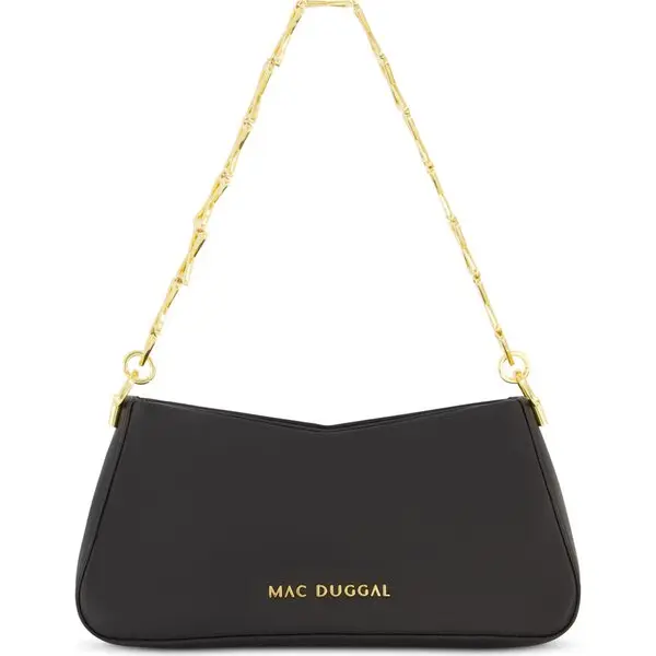 Mac Duggal Nappa Leather Shoulder Bag - Black