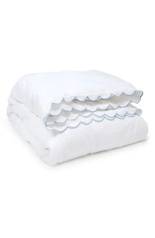 POM POM AT HOME Kelly Linen Duvet Cover - White/ French Blue