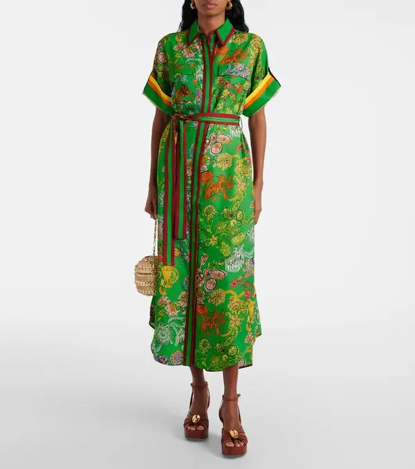 alemais green shirt dress ALI SPLICED SHIRTDRESS
