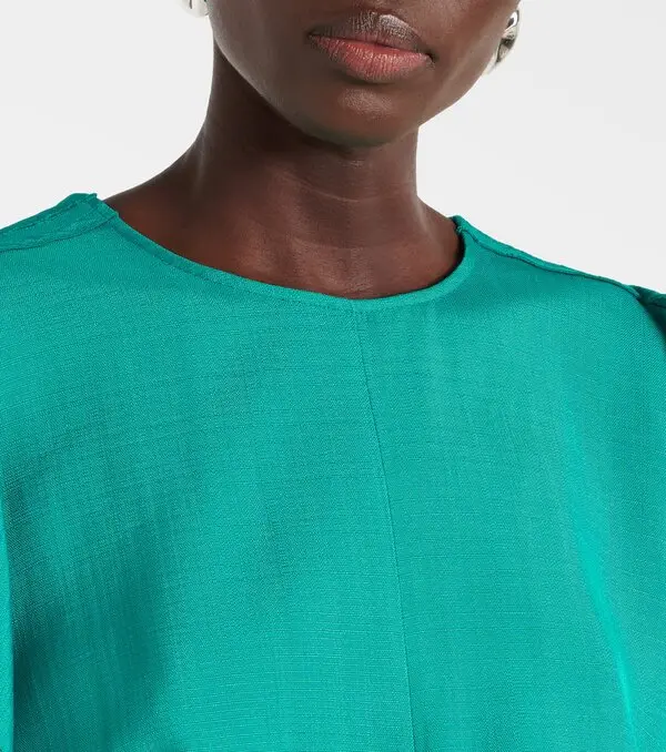 Victoria Beckham Gathered Midi Dress - Green