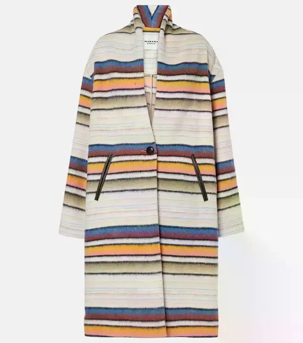 Isabel Marant Étoile Striped Wool-blend Coat