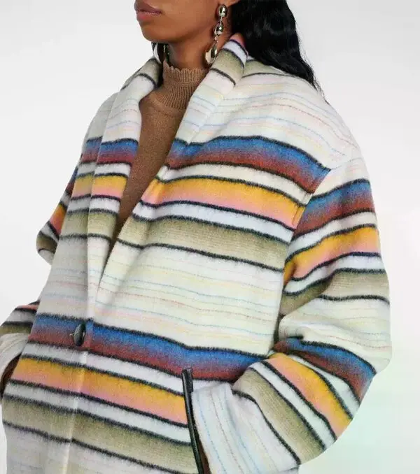 Isabel Marant Étoile Striped Wool-blend Coat