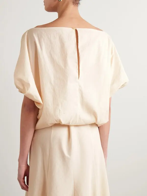 Khaite Niles Cropped Draped Top